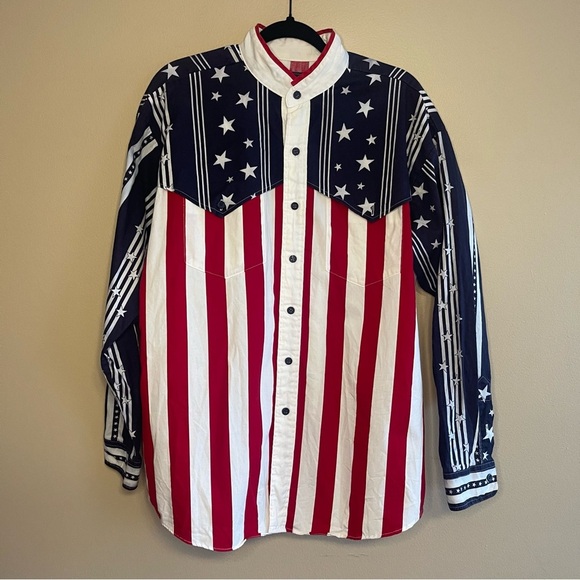 Panhandle Slim | Shirts | Vintage Panhandle Slim Usa Flag Western Shirt ...